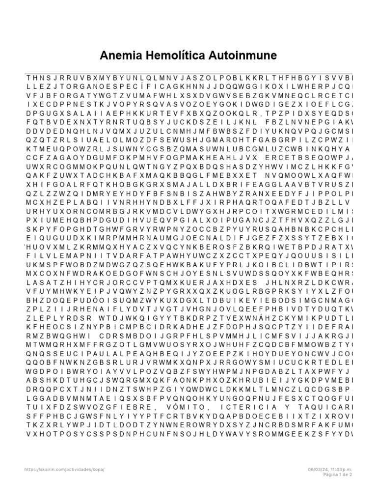 Sopa de Letras AHAI | PDF | Especialidades Medicas | Medicina CLINICA