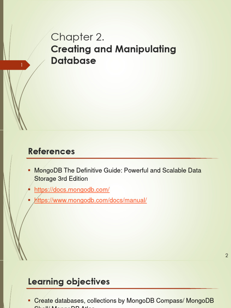 02 - Creating and Manipulating Database | PDF | Json | Mongo Db