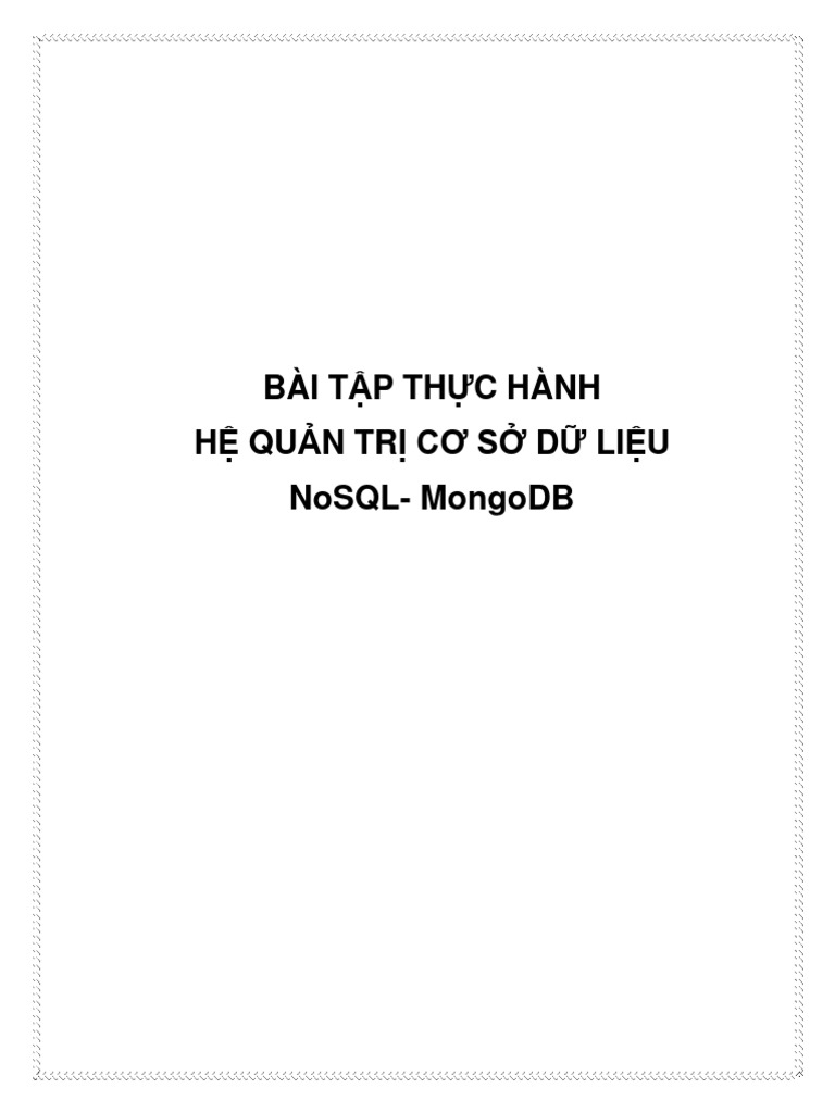Bt Hqtcsdl Nosql Mongodb Tuan1 7 Pdf