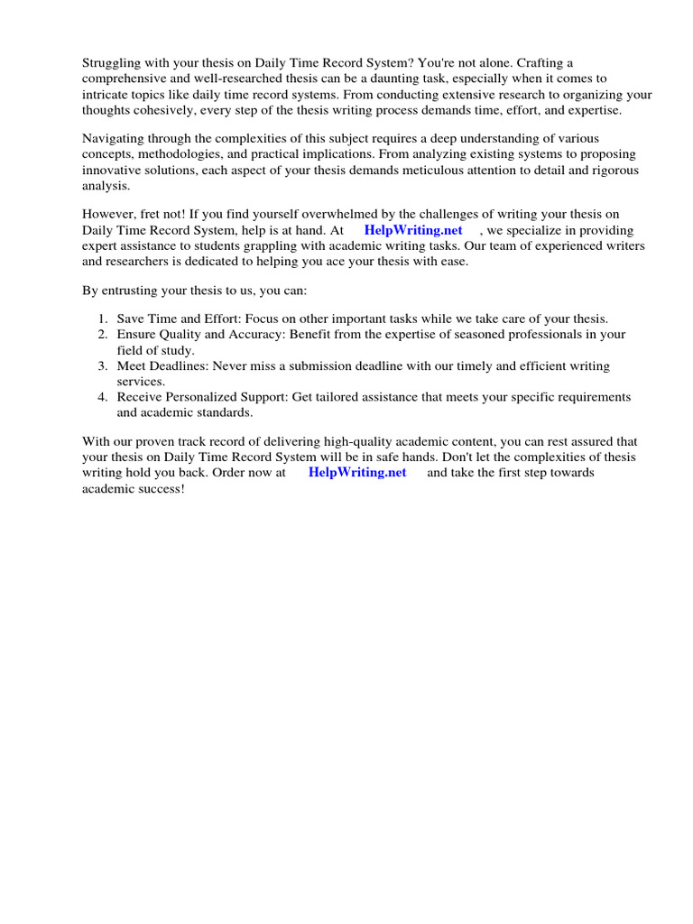 Daily Time Record System Thesis | PDF | Use Case | Thesis
