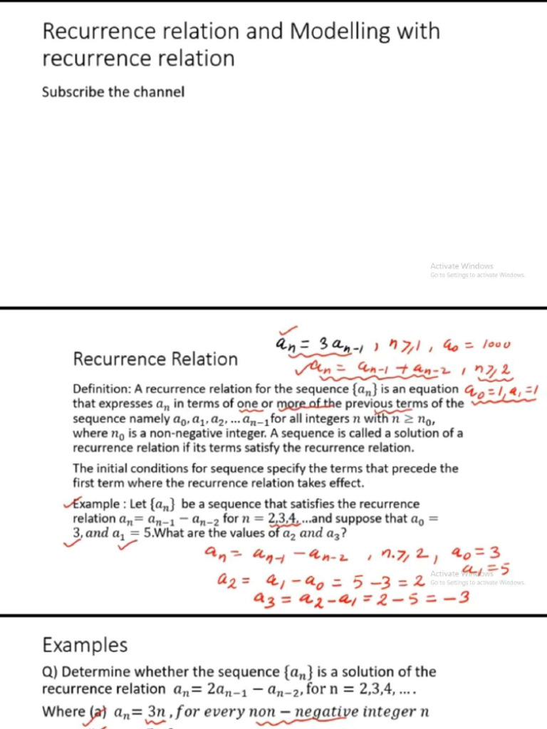 Recurrence Relation Pdf
