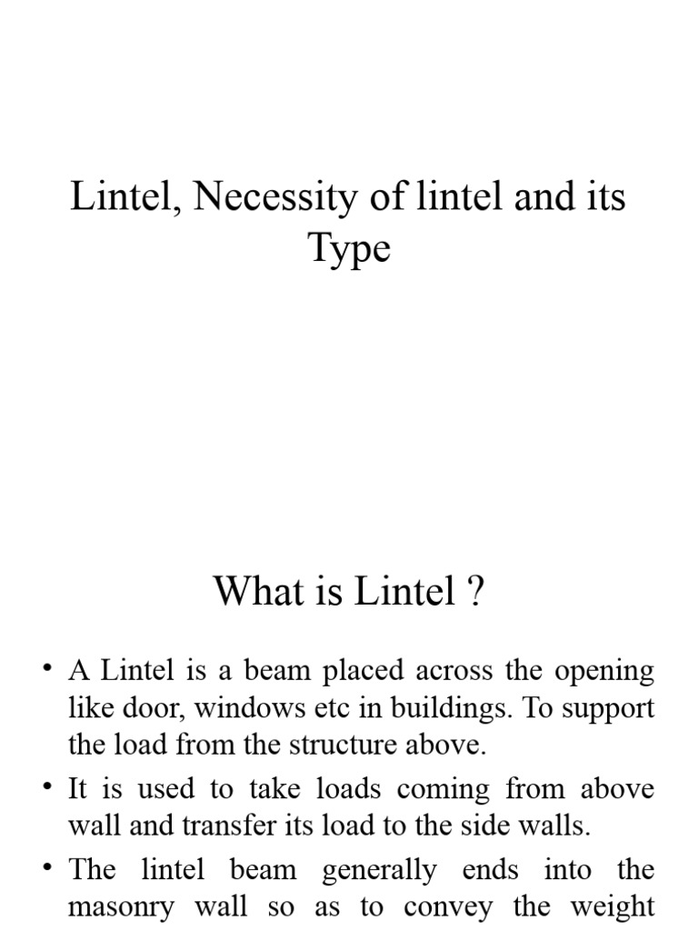 Lintel Types and Their Importance | PDF | Concrete | Brick