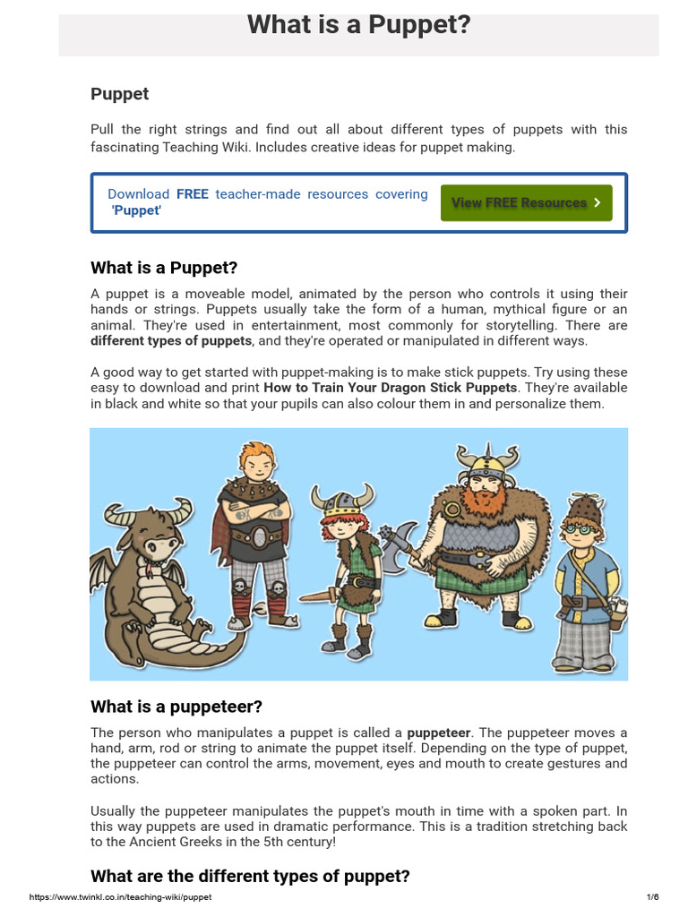 Different Types of Puppet - Different Kinds of Puppet - Wiki | PDF ...