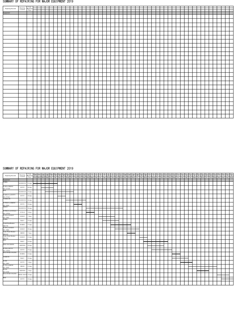 New Mechanical Schedule (Weekly and Monthly) | PDF | Mechanical ...