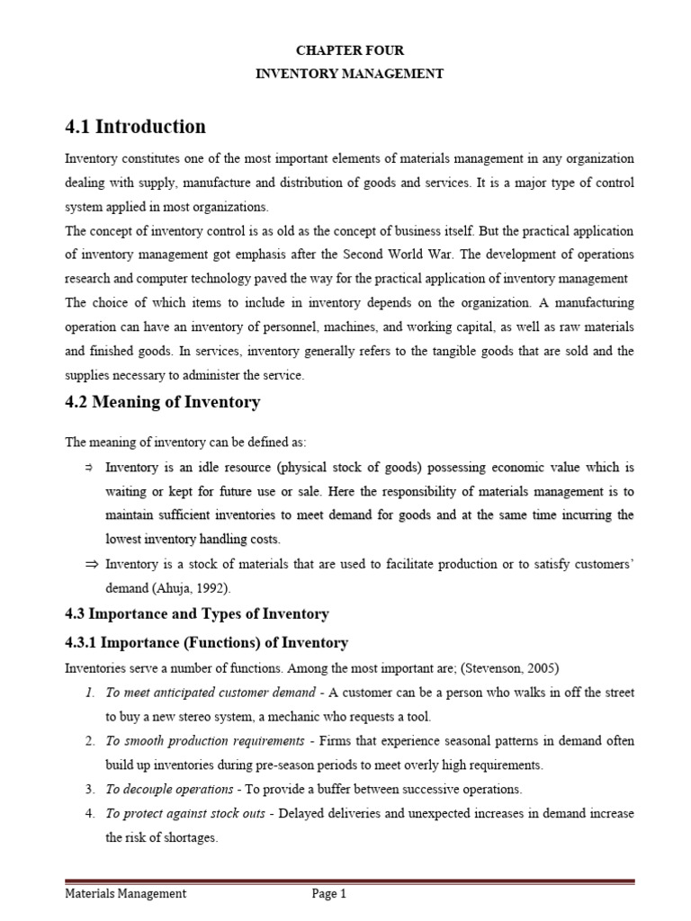 CHAPTER 4 - Inventory MGT MM | PDF