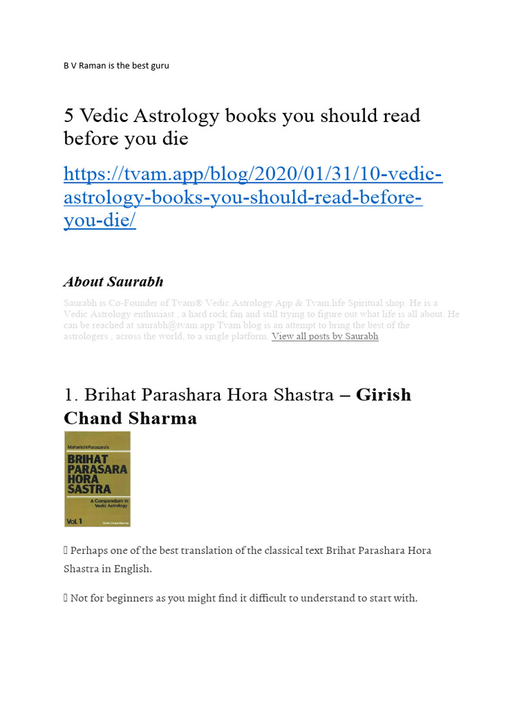 Vedic Astrology Books You Should Read Before You Die | PDF | Hindu ...