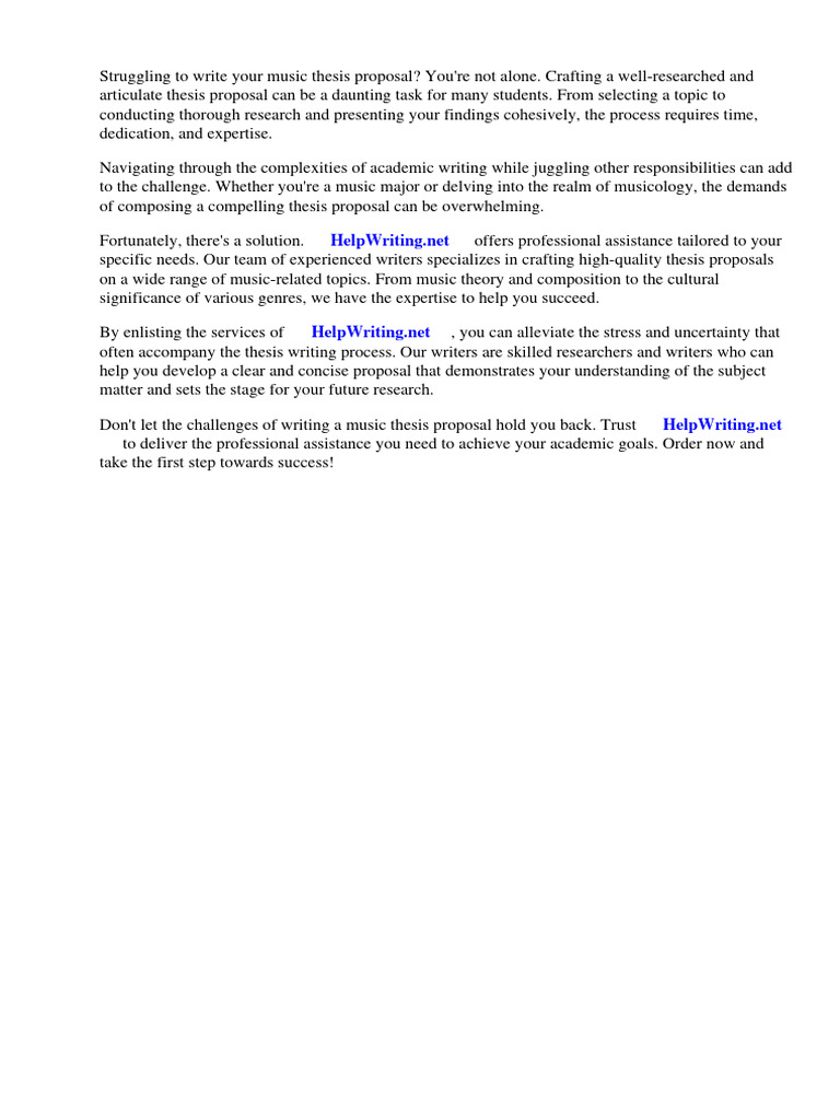 Music Thesis Proposal | Download Free PDF | Thesis | Citation