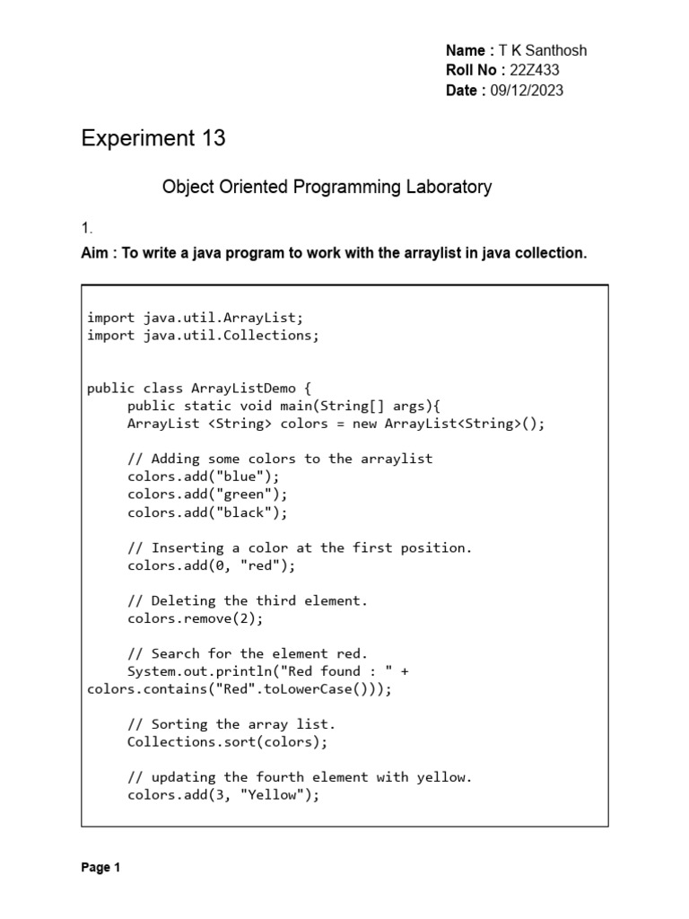 Experiment 13 22z433 | PDF | Computer Programming | Applied Mathematics