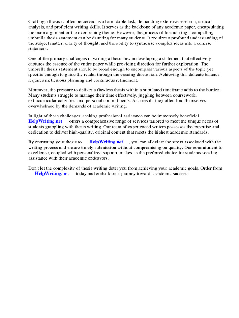 Umbrella Thesis Statement | PDF | Art | Science & Mathematics