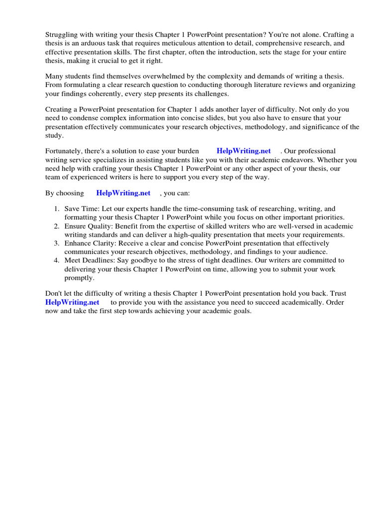 Thesis Chapter 1 Ppt | PDF