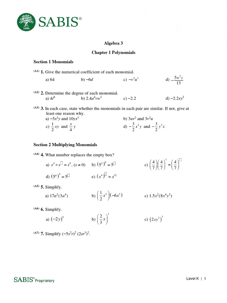 2324 Grade 8 UAE Mathematics Algebra 3 Course Question | PDF | Equations | Factorization