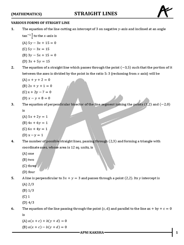 Sheet - 03 - Straight Line | PDF