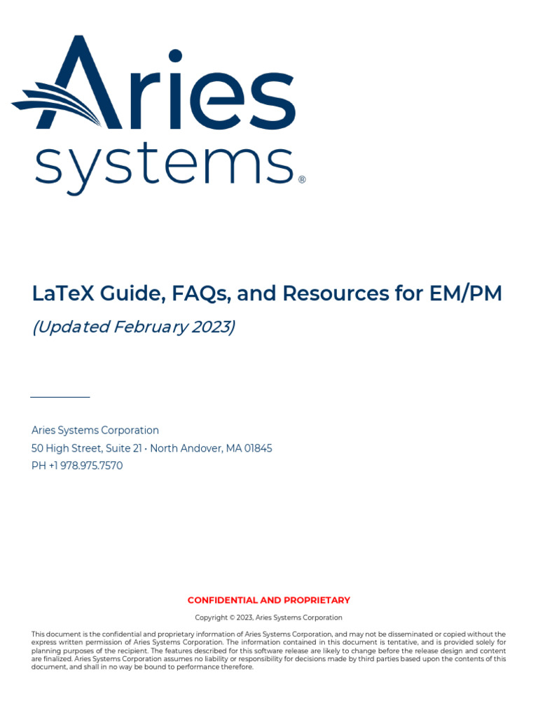 EM PM LaTeX Guide | PDF | Te X | Computer File