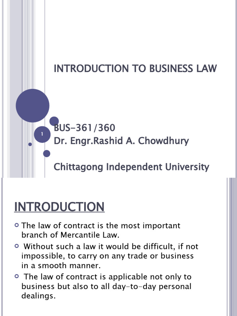 Inroduction To Business Law | PDF | Common Law | Void (Law)