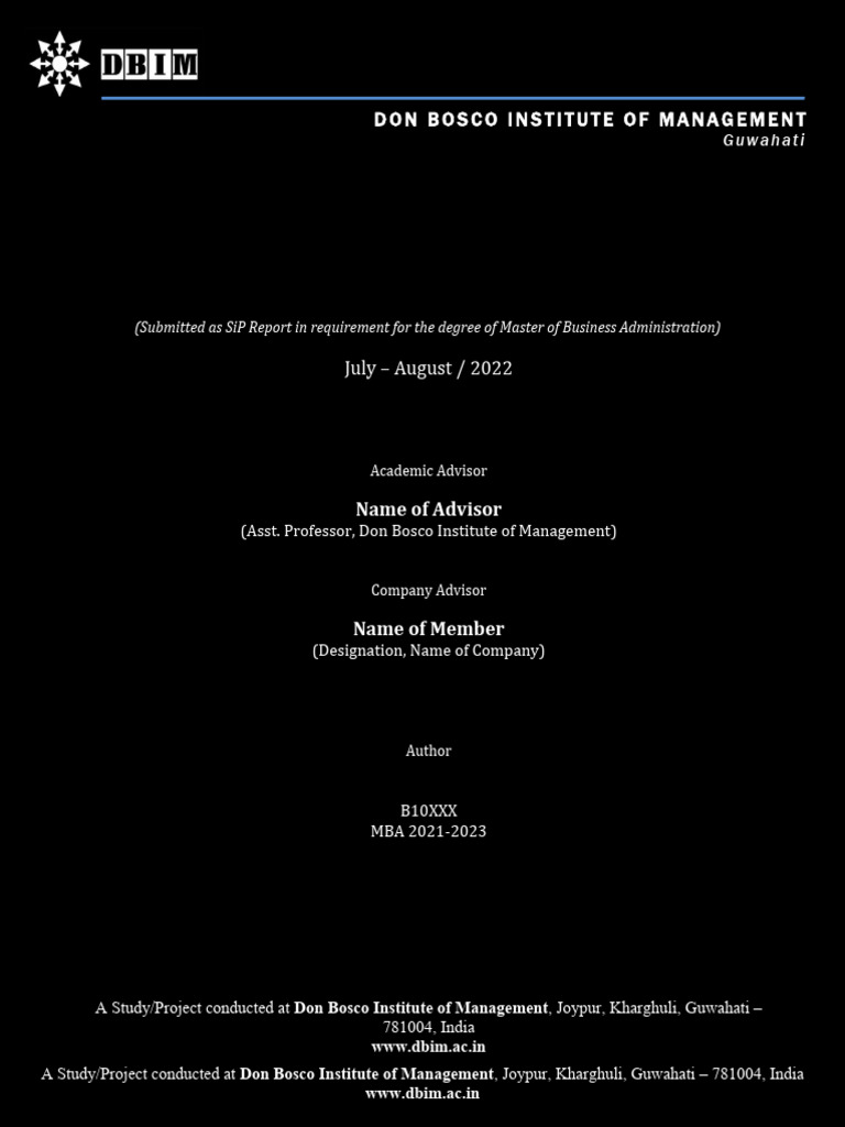 SiP Report Format | PDF | Academic Degree | Qualifications