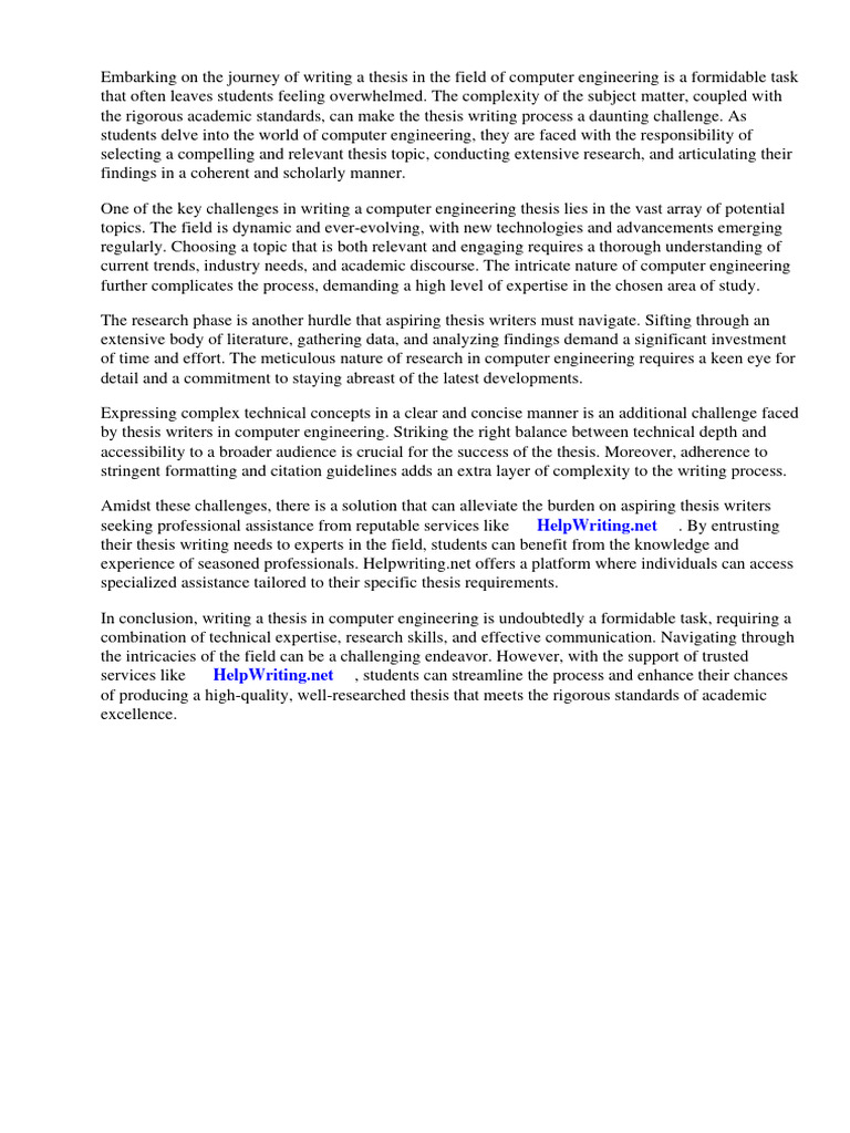 List of Computer Engineering Thesis Topics | PDF | Thesis | Engineering