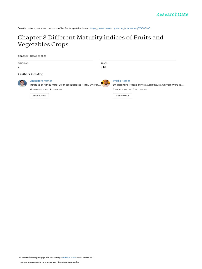 Different Maturity Indicesof Fruitsand Vegetables Crops | PDF | Orange ...