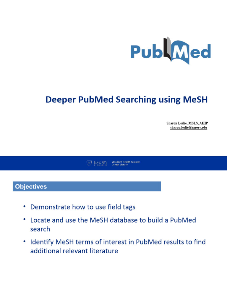 Slides - Deeper PubMed Searching and Using MeSH - Feb 2024 | PDF | Pub ... Slides - Deeper PubMed Searching and Using MeSH - Feb 2024 | PDF | Pub ...