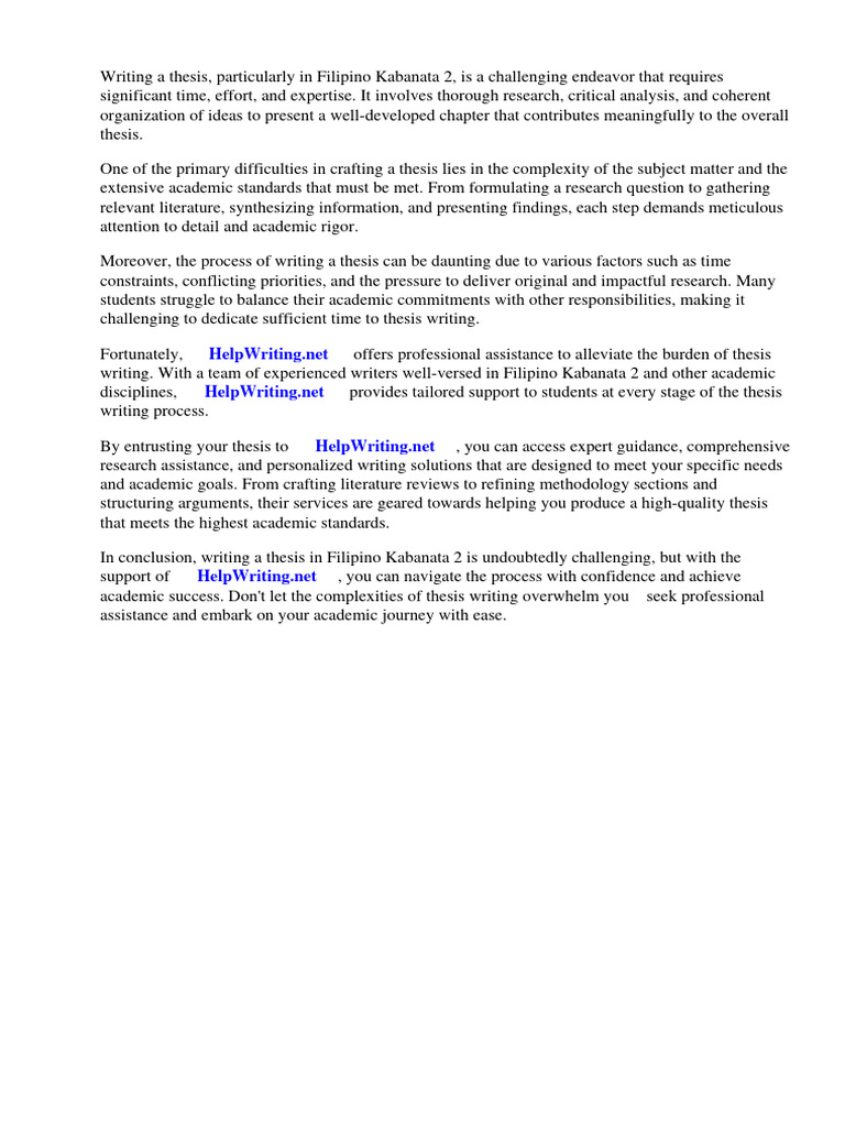 Thesis Writing Guide for Filipino Kabanata 2 | PDF | Social Science ...