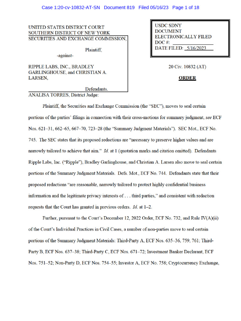Order Denying Motion To Seal Hinman Documents | Download Free PDF ...