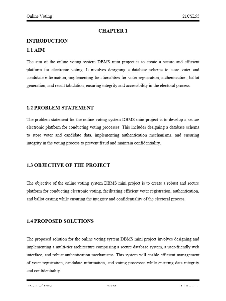 Dbms Report | PDF | Databases | Electronic Voting