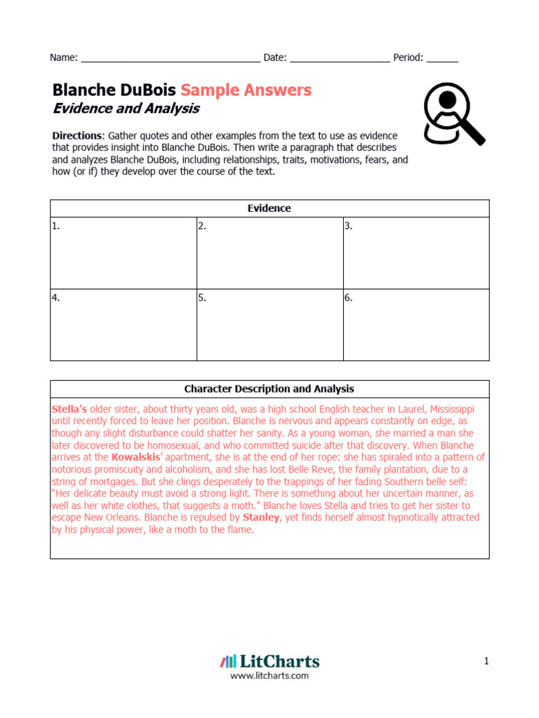 2. Character Analysis Sample Answers | PDF