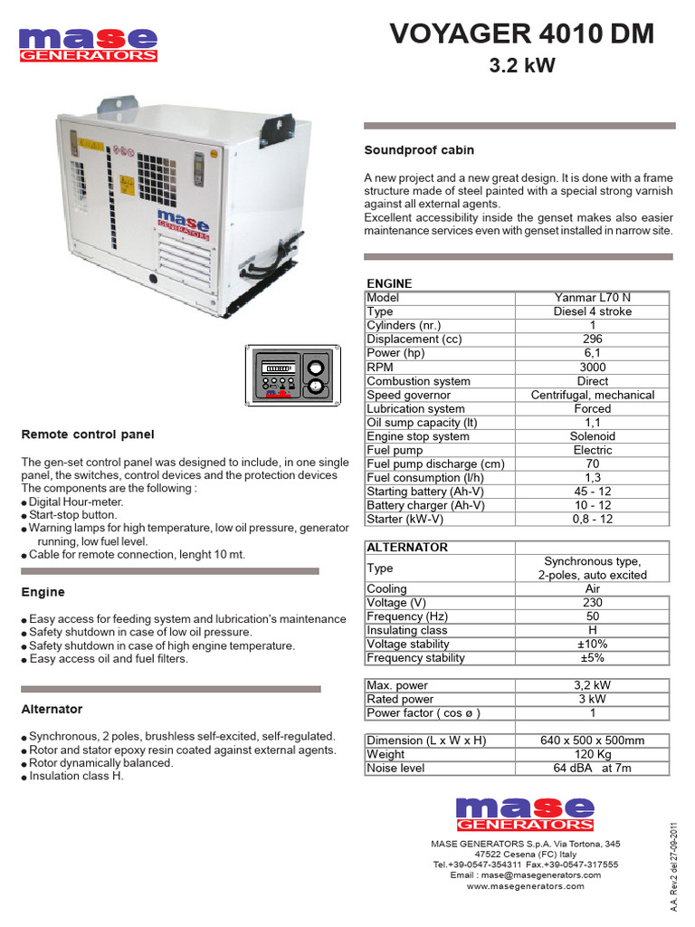 Mobile Voyager 4010 DM - Kopia | PDF | Engines | Electric Generator
