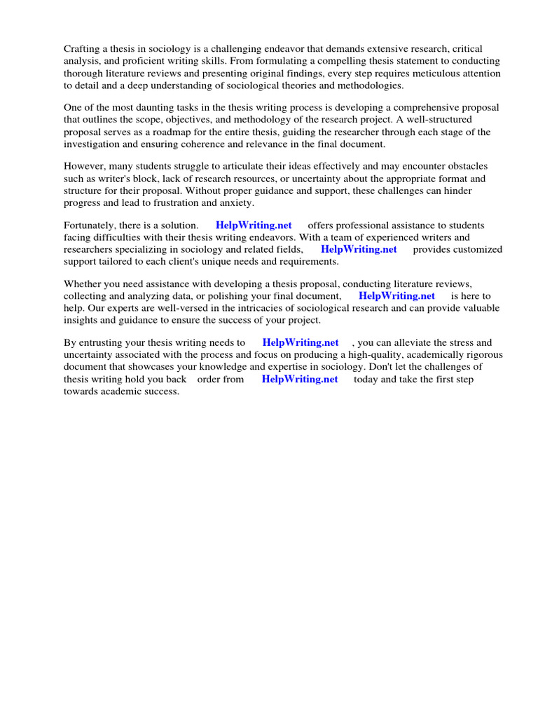 Sociology Thesis Proposal Template | PDF | Thesis | Sociology