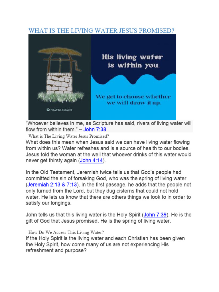 Living Water | PDF | Jesus | Baptism