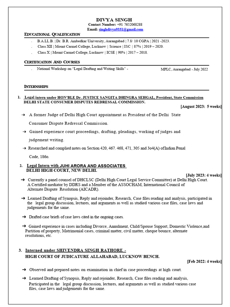 Divya CV | PDF | Justice | Crime & Violence
