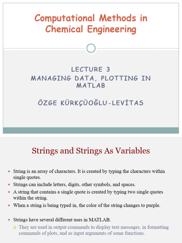 Lecture 3 ManageData Plots | PDF | String (Computer Science) | Matlab