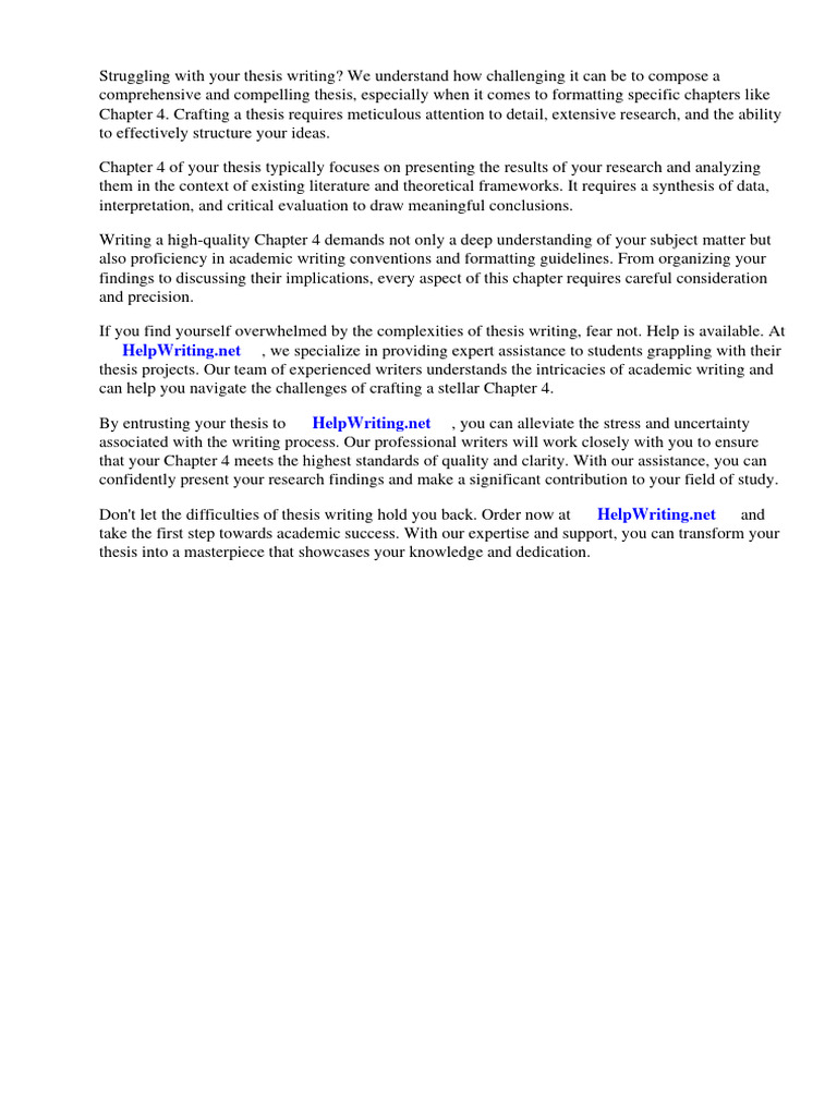 Thesis Format Sample Chapter 4 | PDF | Thesis | Methodology