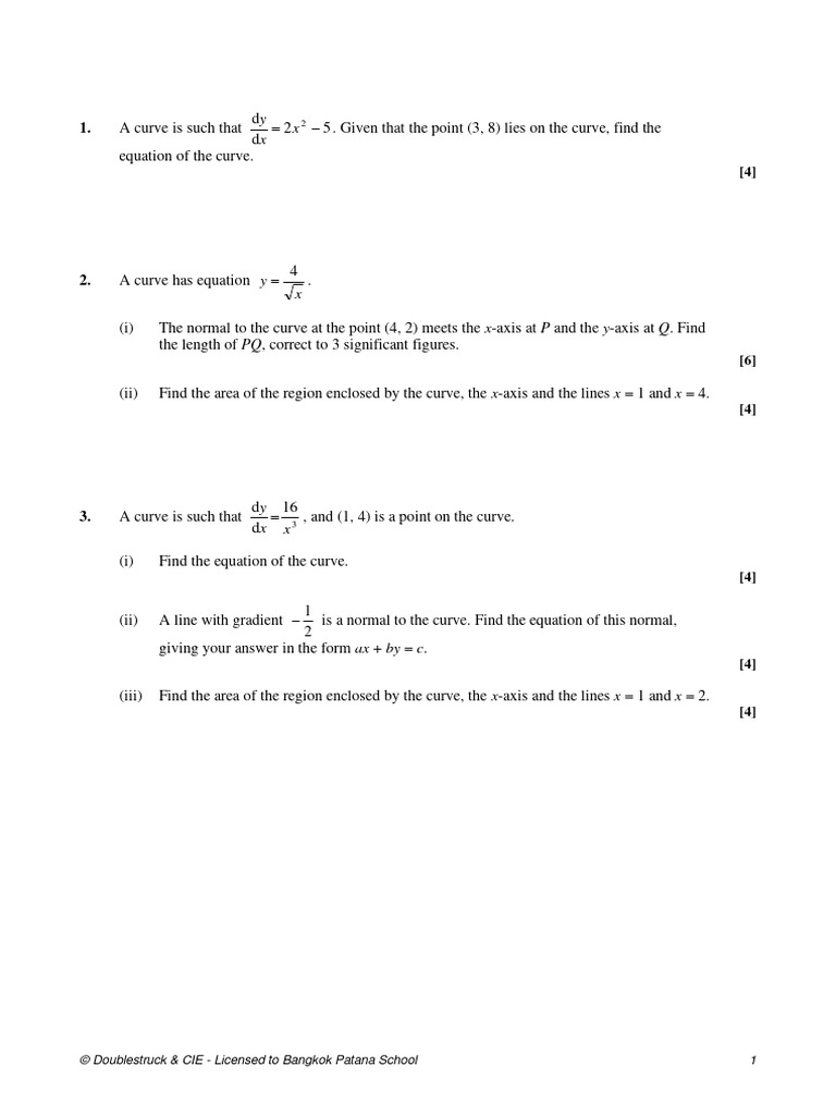 Int Qs Igcse Pdf Cartesian Coordinate System Mathematical Objects 3116