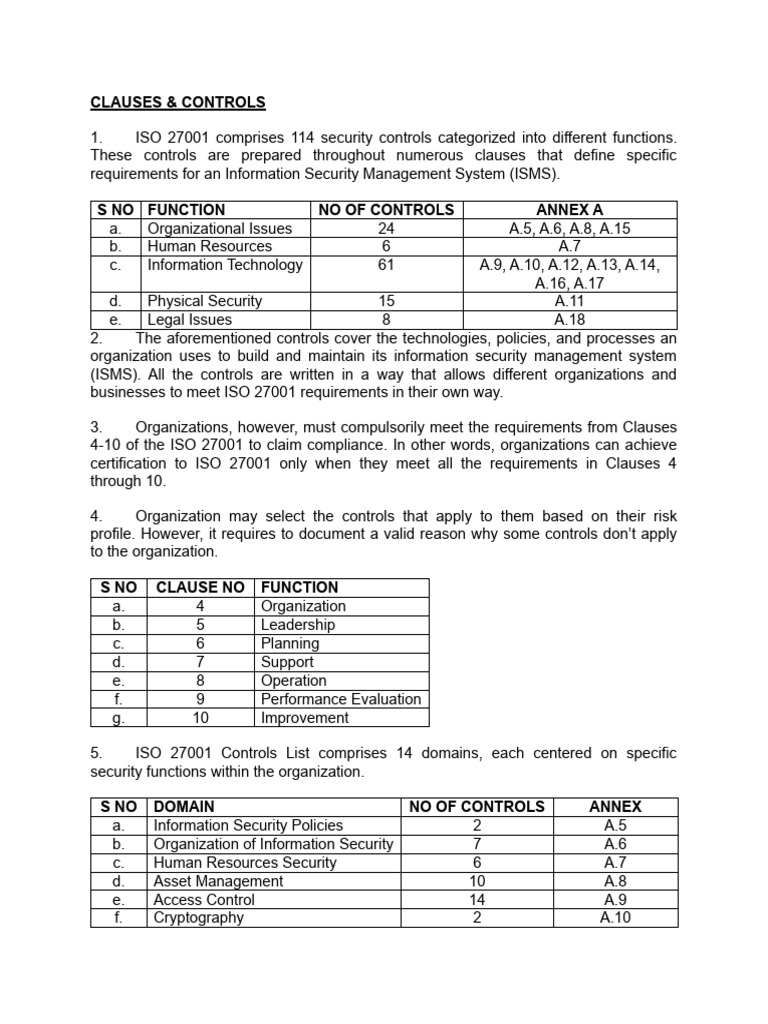 Report On Iso 27001 Controls | PDF | Information Security | Information ...
