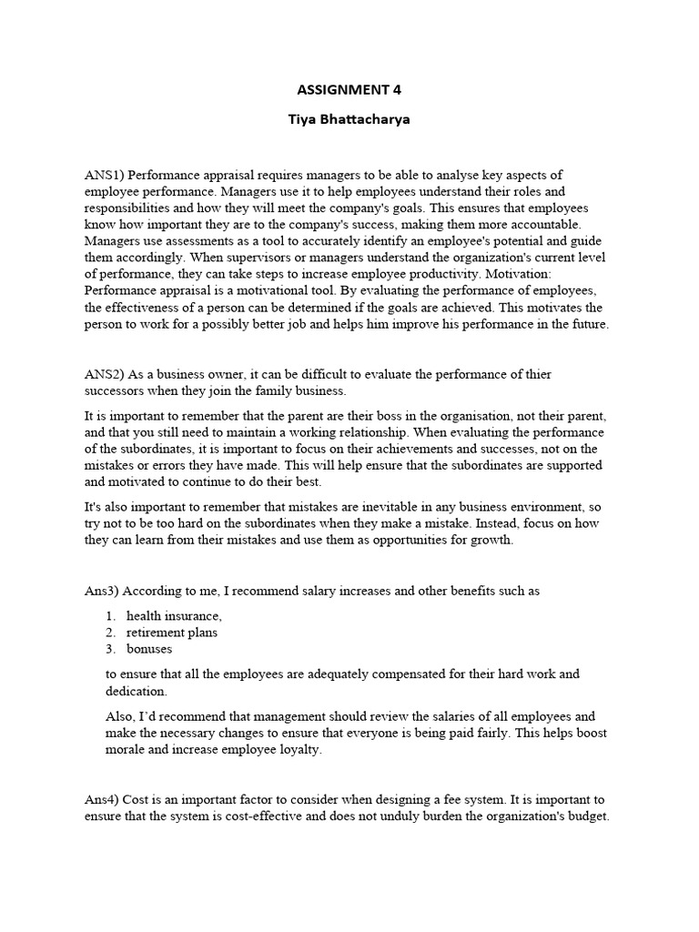 HRM Assignment 4 | PDF | Employee Retention | Performance Appraisal