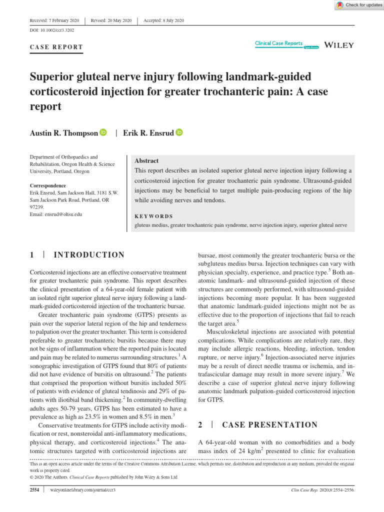 Clinical Case Reports - 2020 - Thompson - Superior Gluteal Nerve Injury ...