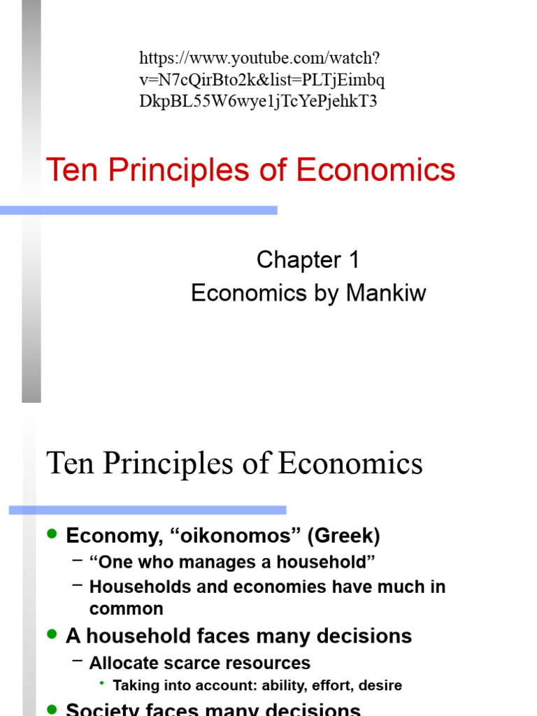Chapter 1 - Ten Principles of Economics | PDF | Economics | Market ...