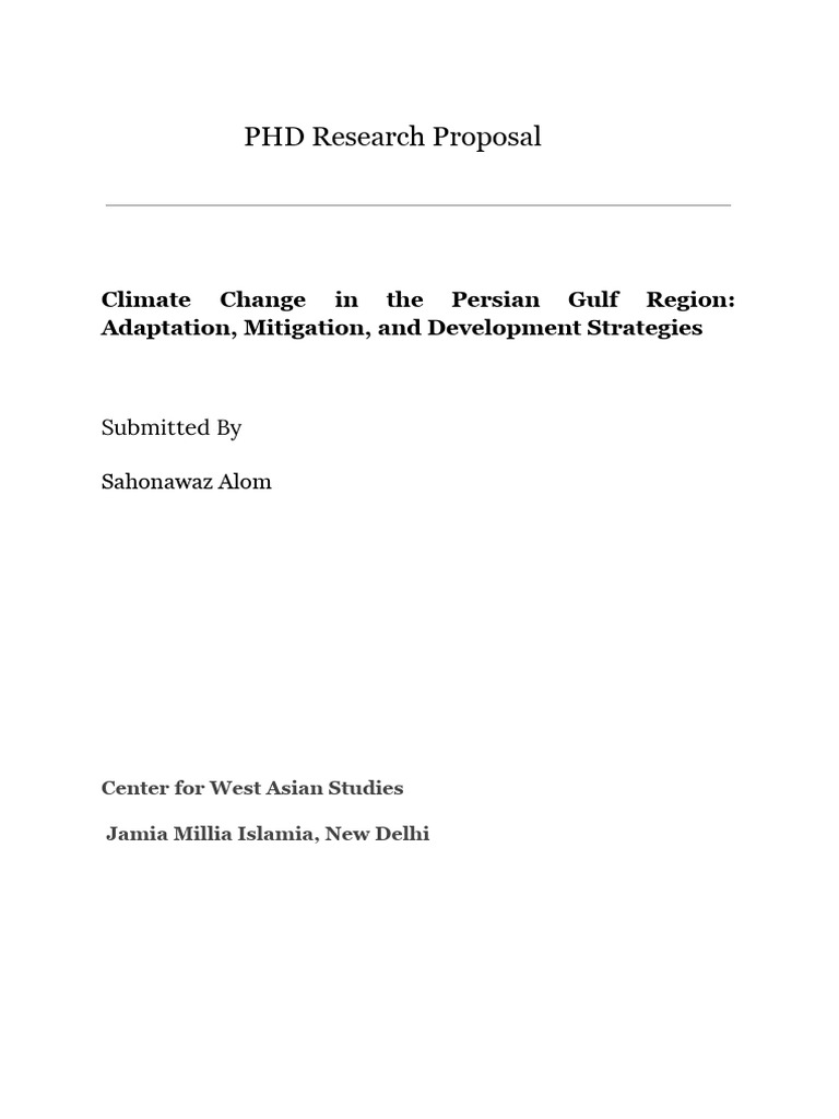 Research Proposal, JMI-1 | Download Free PDF | Climate Change Mitigation | Climate Change