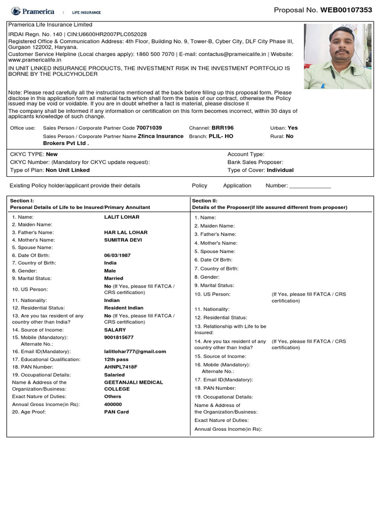 Application Form 1 | PDF | Insurance | Cheque