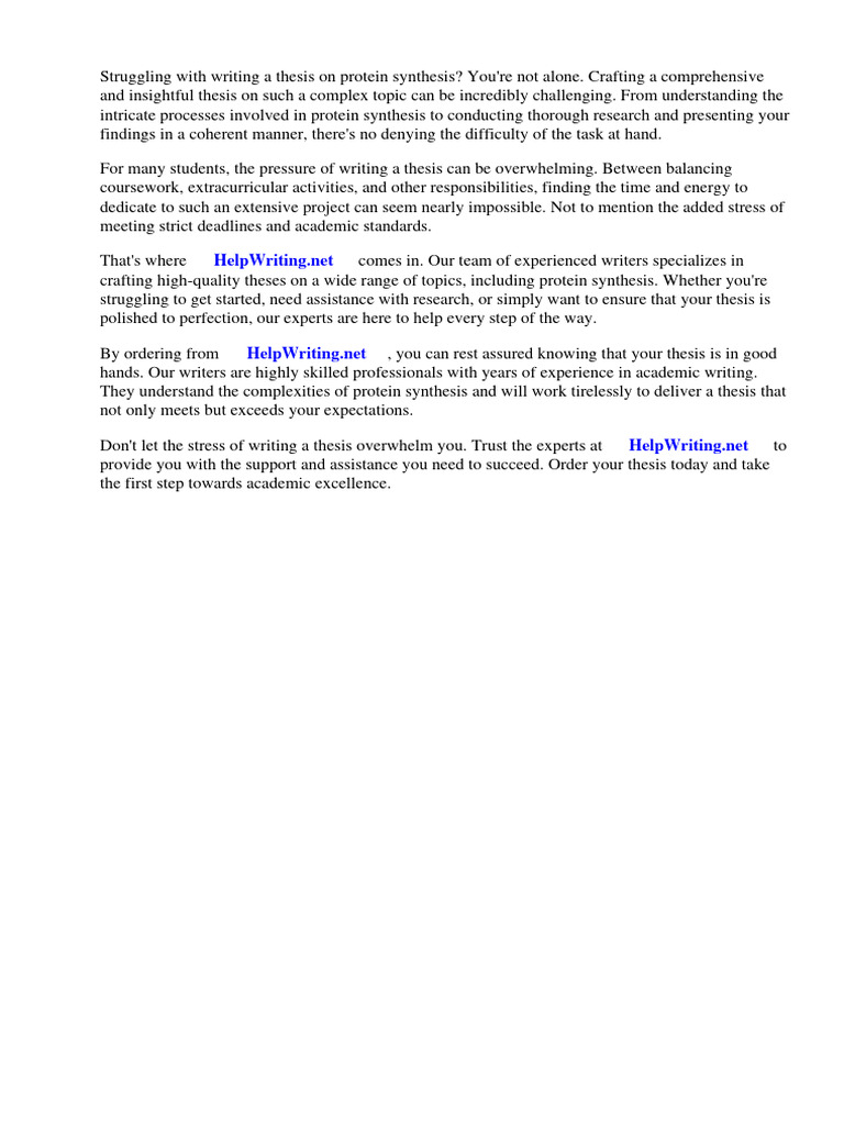 Essay Question Protein Synthesis | PDF | Translation (Biology ...