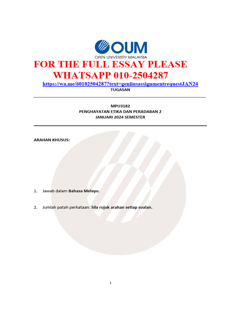 Mpu3182 Penghayatan Etika Dan Peradaban 2 | PDF