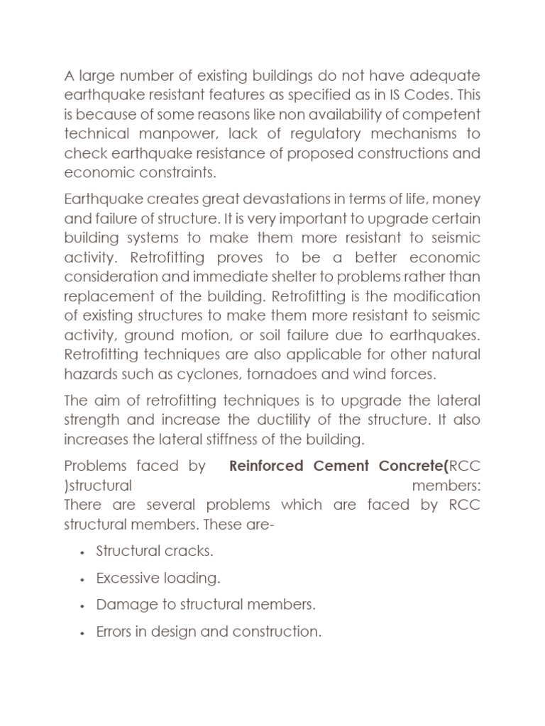 Seismic Retrofitting of Buildings | PDF | Reinforced Concrete | Earthquake Engineering