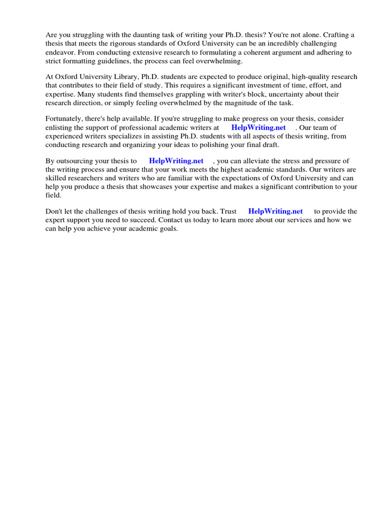 Oxford University Library PHD Thesis | PDF | Thesis | Doctor Of Philosophy