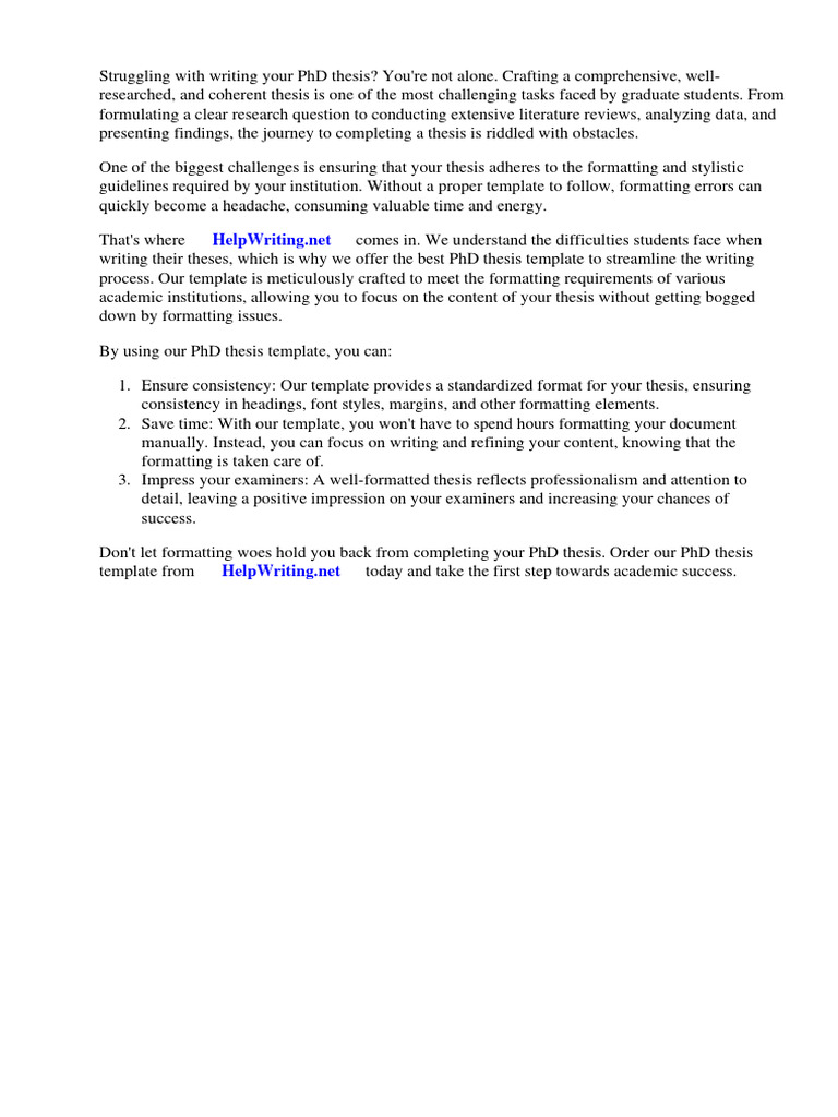 Best PHD Thesis Template | PDF | Thesis | Doctor Of Philosophy