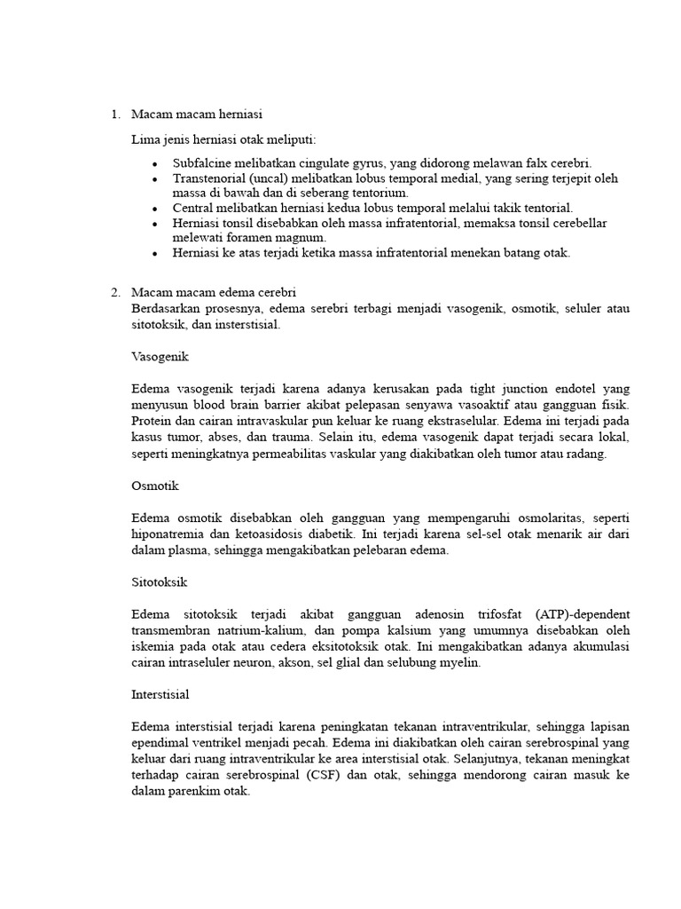 Jenis Edema Serebri dan Tatalaksana | PDF