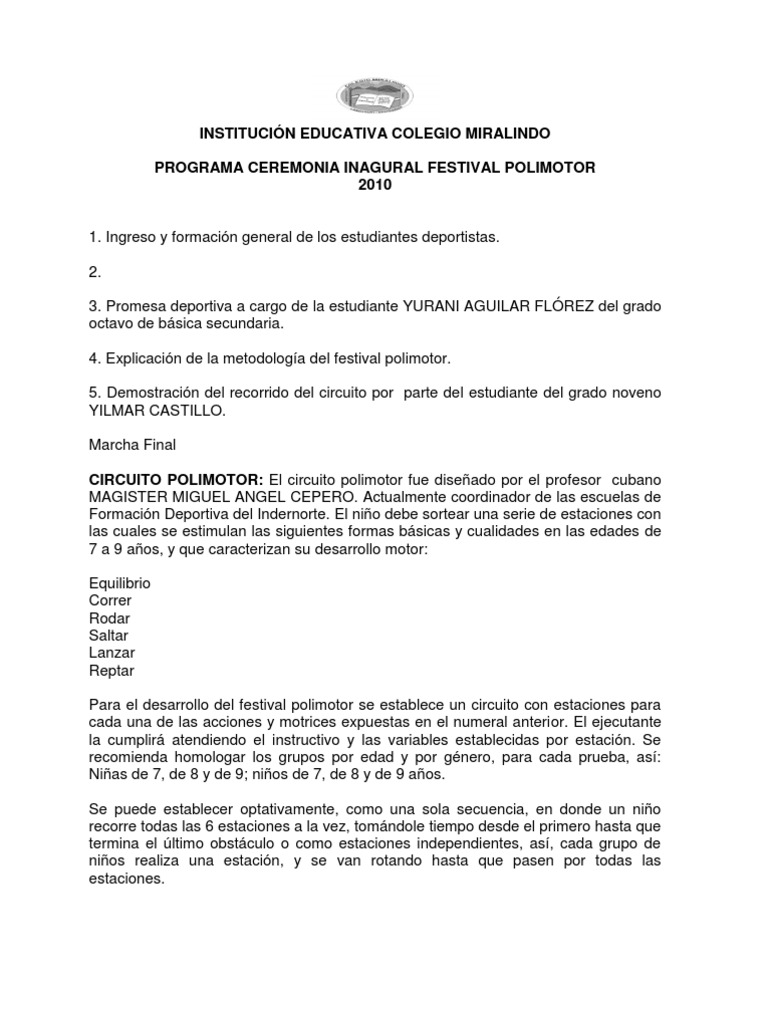 Circuito Polimotor para Niños | PDF | Concurso hípico | Deportes