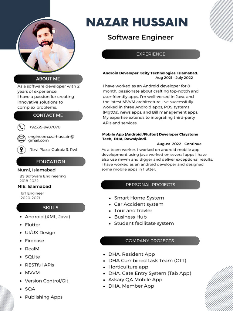 Nazar CV | PDF | Mobile App | Android (Operating System)