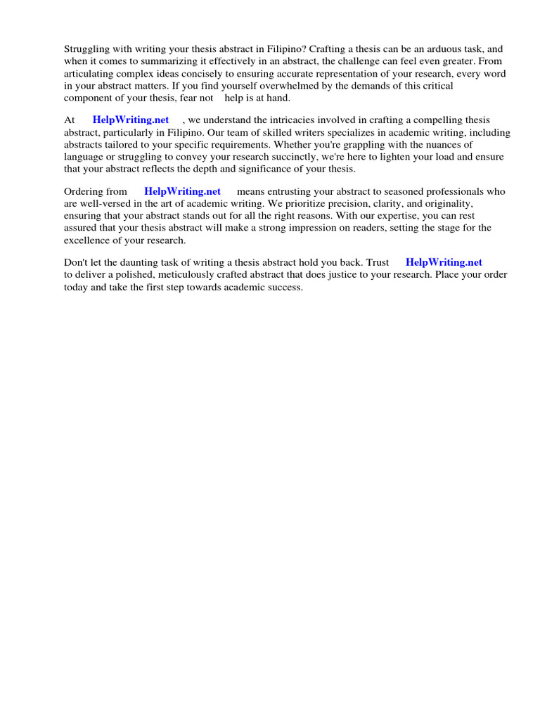 Filipino Thesis Abstract Help | PDF | Tagalog Language | Linguistics