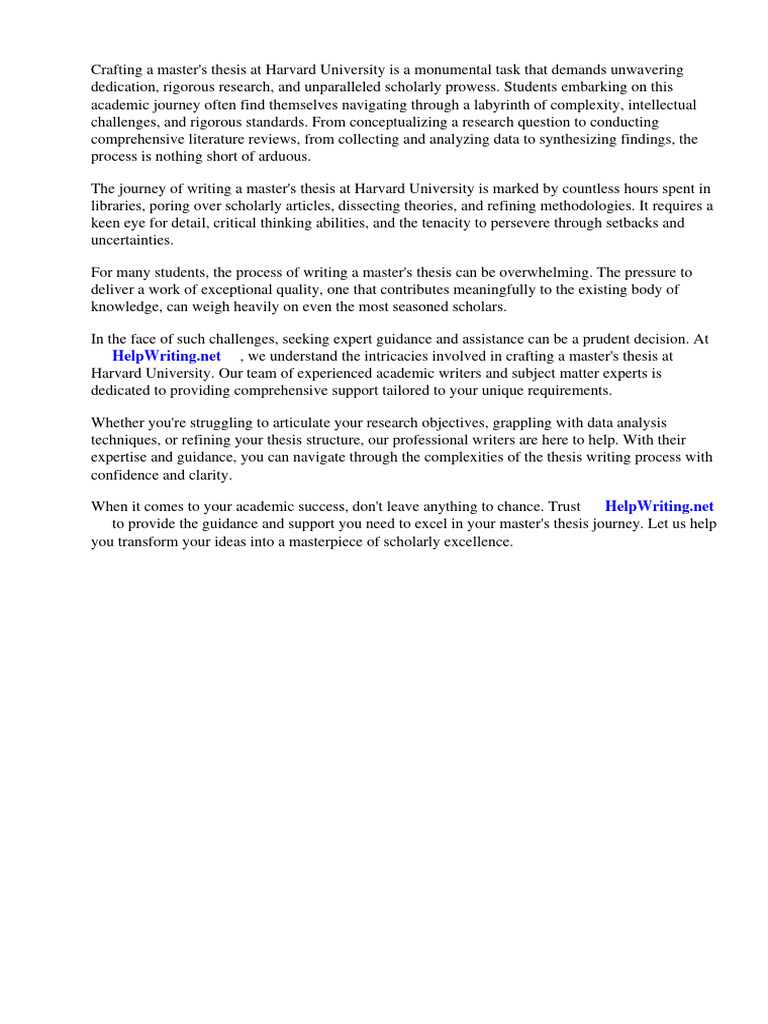 Master Thesis Harvard University | PDF | Thesis | Expert
