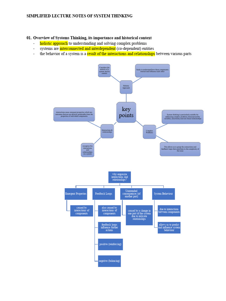 system thinking simplified notes | PDF | System | Systems Theory